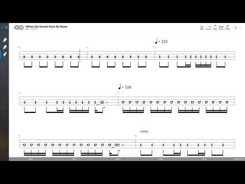 U2 Where The Streets Have No Name Bass Tab Play Along Youtube