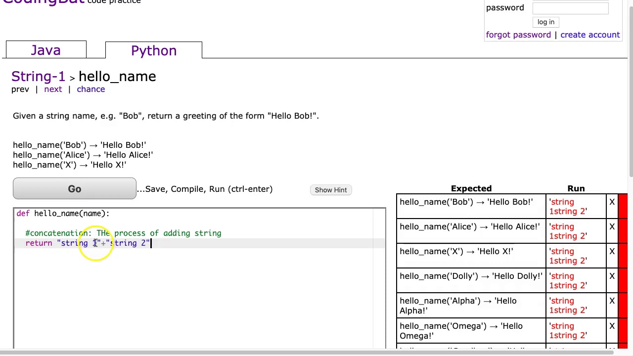 Codingbat Hello Name Python Youtube