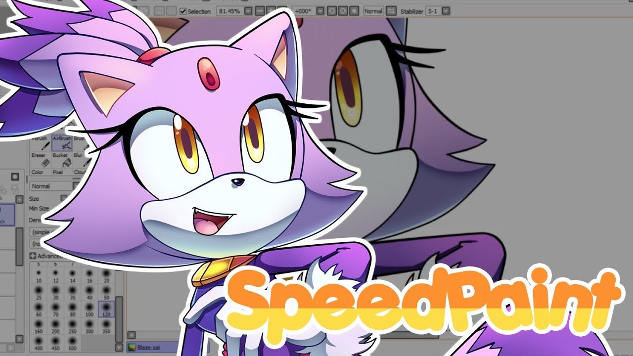 Blaze The Cat Speedpaint Youtube