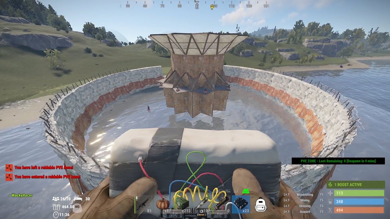 Raiding A Base Raidable Bases Rust Mod Modded Rust Medium Base
