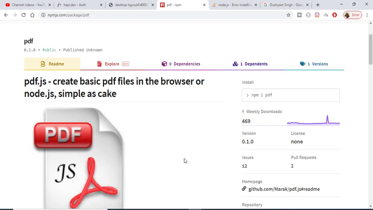 How To Create Pdf Document In Node Js Application Youtube