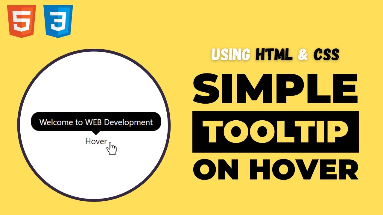 Simple Tooltip On Hover Using Html Css Css Tooltip On Hover Html