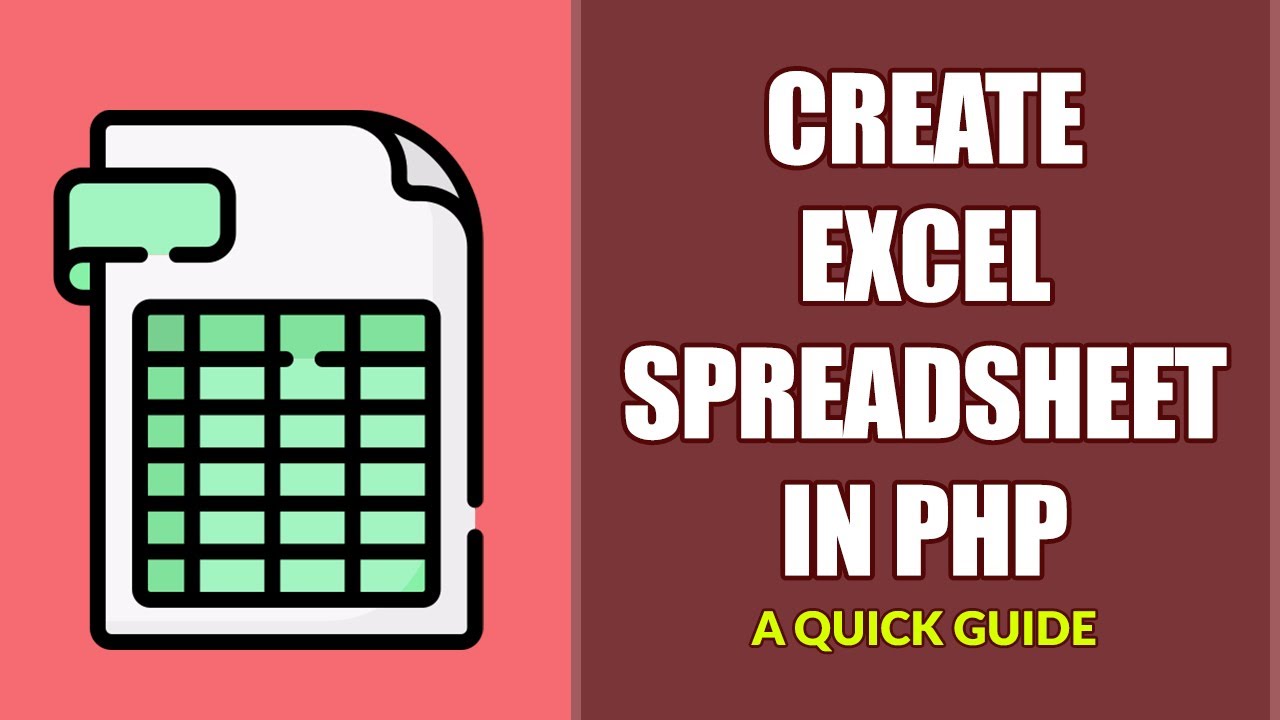 How To Create Excel Spreadsheet In Php Youtube