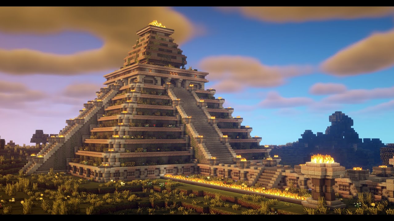 Minecraft Building An Aztec Pyramid Timelapse Youtube