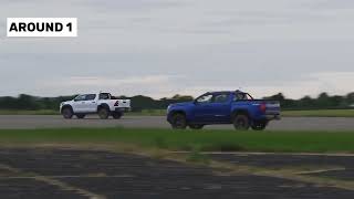 Ford Ranger Raptor Vs Toyota Hilux V S Vw Amarok Drag Race Around 2 And