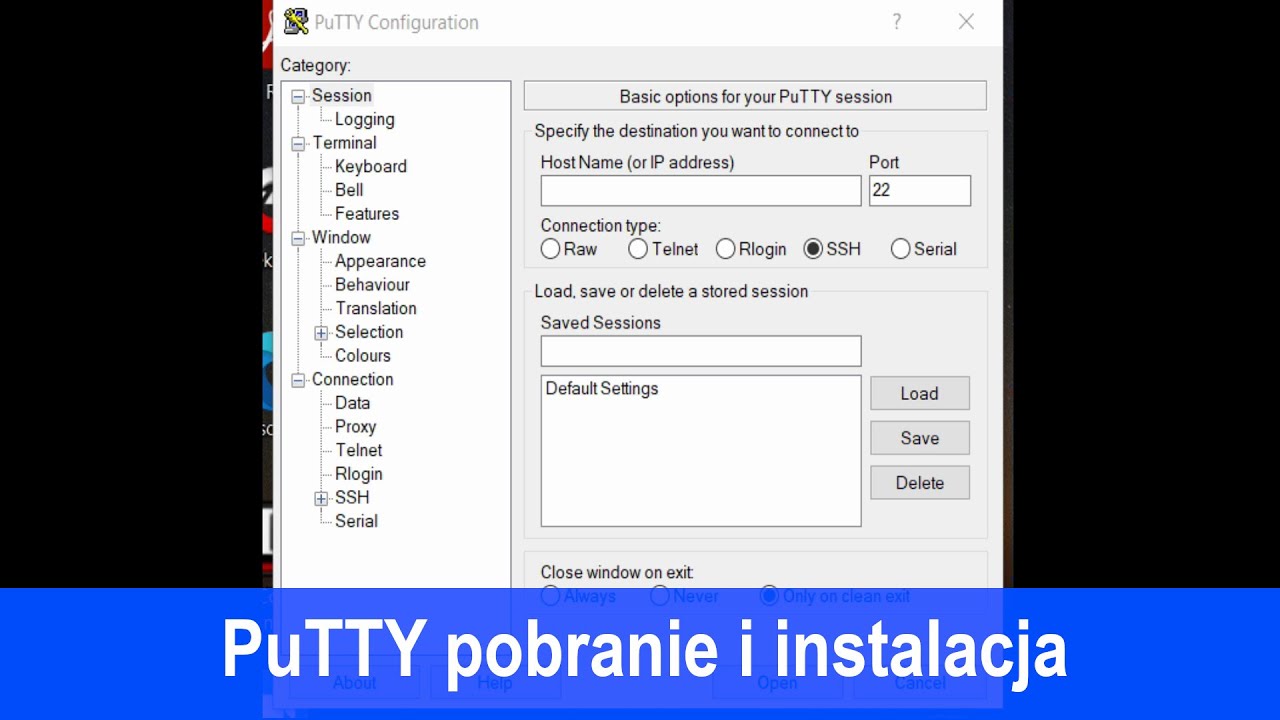 Putty Klient Telnet Ssh I Rlogin Instalacja Youtube