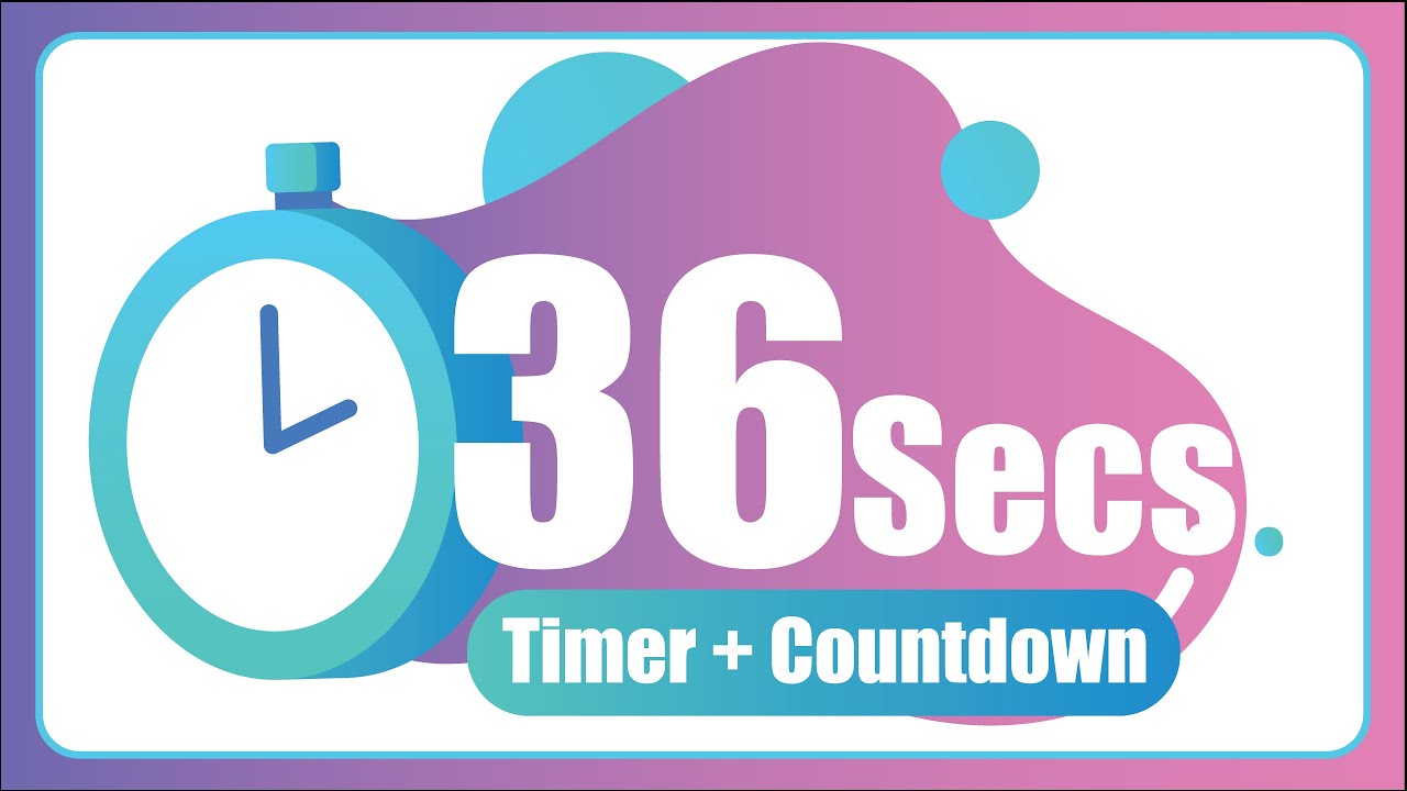36 Seconds Countdown Timer вџ With Alarm рџљё The Moments Youtube
