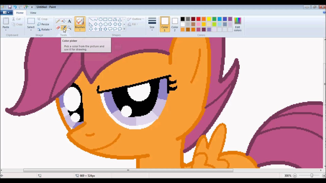 Mlp Scootaloo Speedpaint Ms Paint Hd Youtube