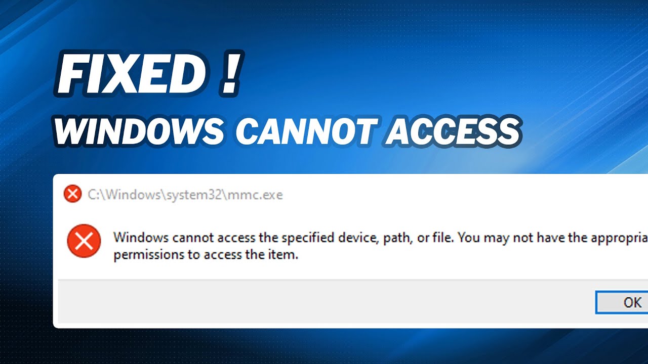 Fixed Windows Cannot Access The Specified Device Issue Youtube