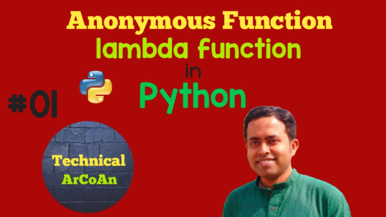 Anonymous Function In Python Lambda Function Python Tutorial For