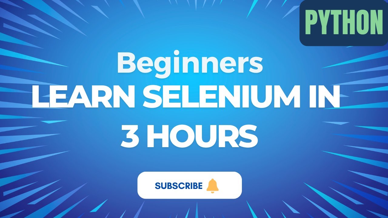 Learn Selenium With Python Step By Step Tutorial For Beginners Youtube