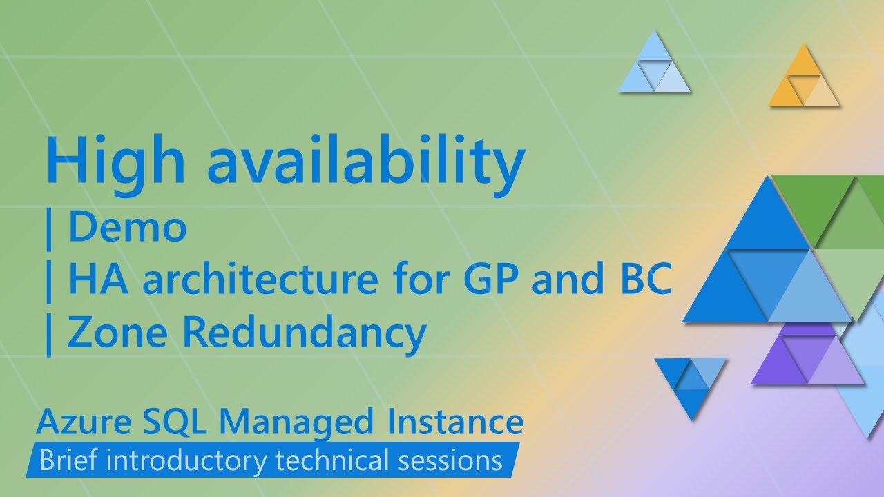 High Availability For Azure Sql Managed Instance With A Demo Youtube