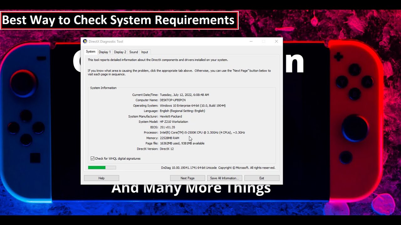 How To Check System Requirements For Games Youtube