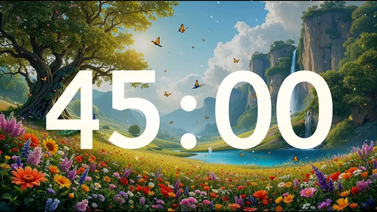 45 Minute Spring Timer With Relaxing Music Youtube