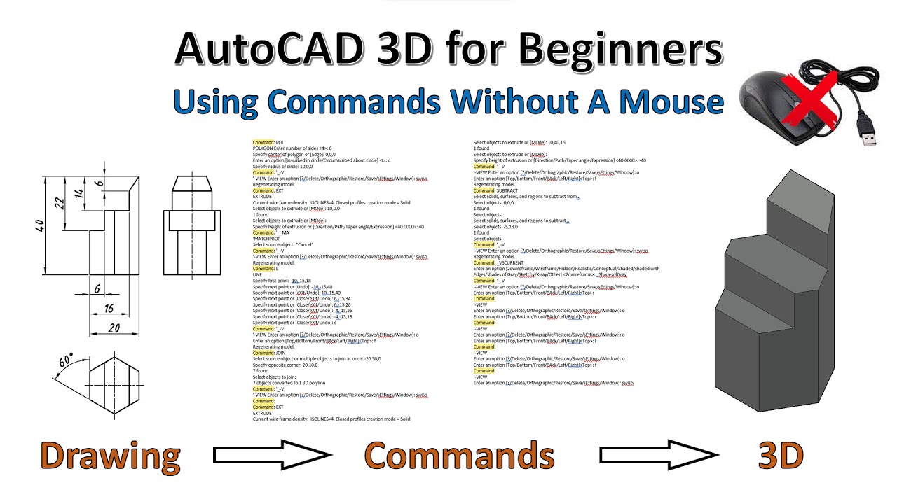 Autocad 3d Tutorial For Beginners Exercise 5 Youtube