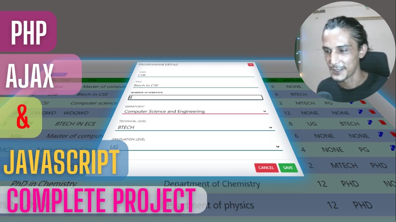 Php Ajax Javascript Complete Project Youtube