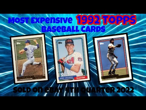 1992 Topps Most Expensive Ebay Sales Baseball Cards 4th Quarter 2022