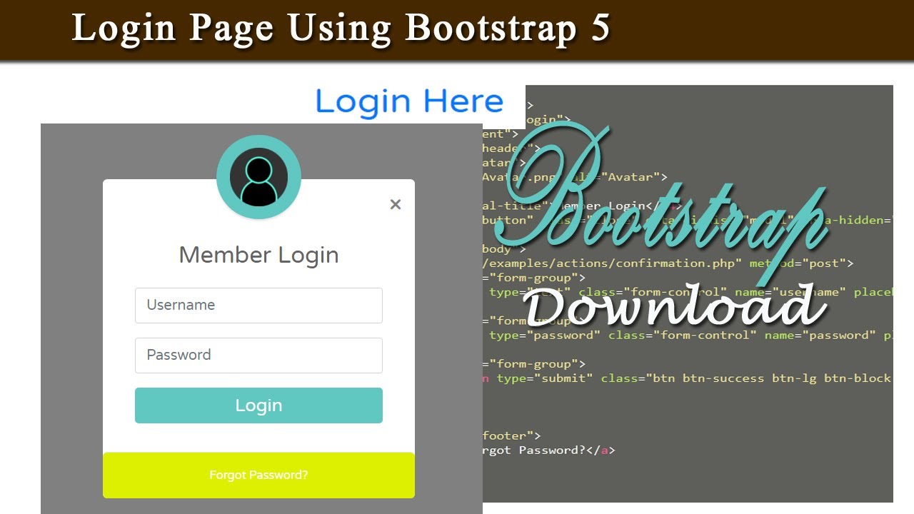 Login Form Using Html Css Boostrap 5 Login Page In Bootstrap 5 Step