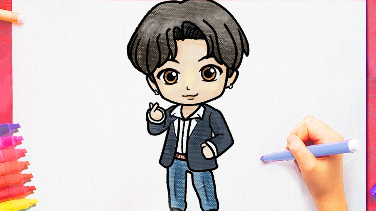 Como Dibujar A Jungkook De Bts Paso A Paso Facil Youtube