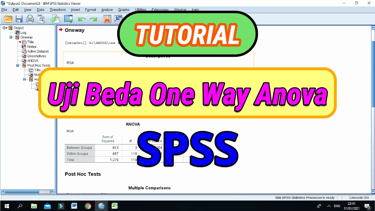 Uji Beda One Way Anova Dengan Spss Lengkap Dan Detail Cocok Untuk