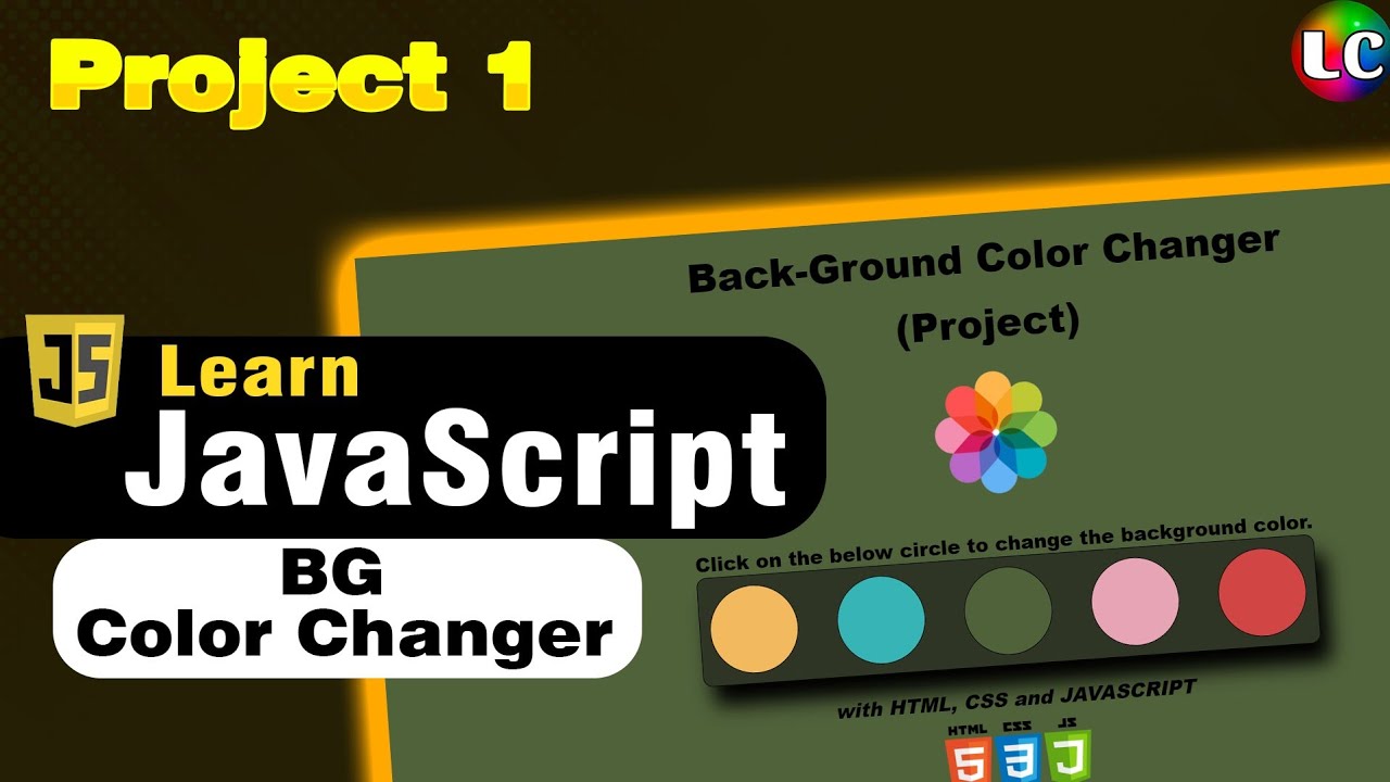Javascript Background Color Change Project 1 Learn Coding Youtube