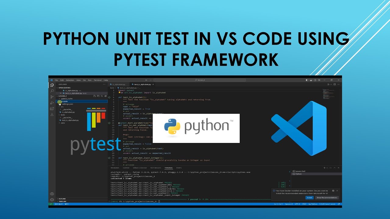 Mastering Python Unit Testing With Pytest In Visual Studio Code Youtube