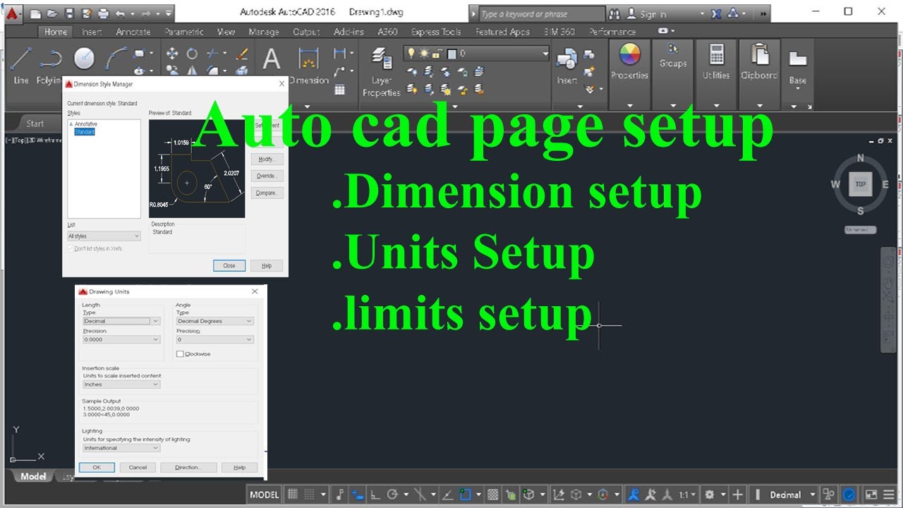 Page Setup In Auto Cad Page Setup Tutorial In Bangla Dimension Setup