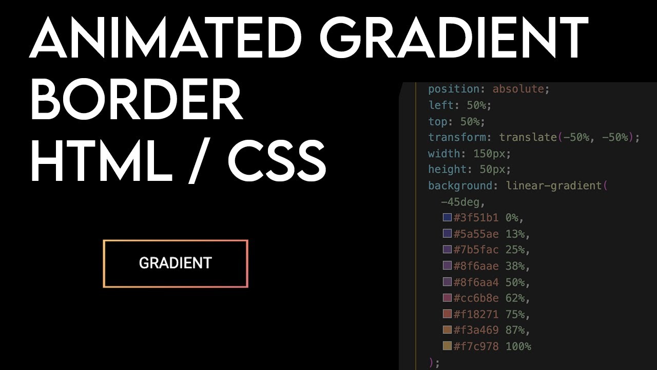 Html Css Create Animated Gradient Borders Youtube
