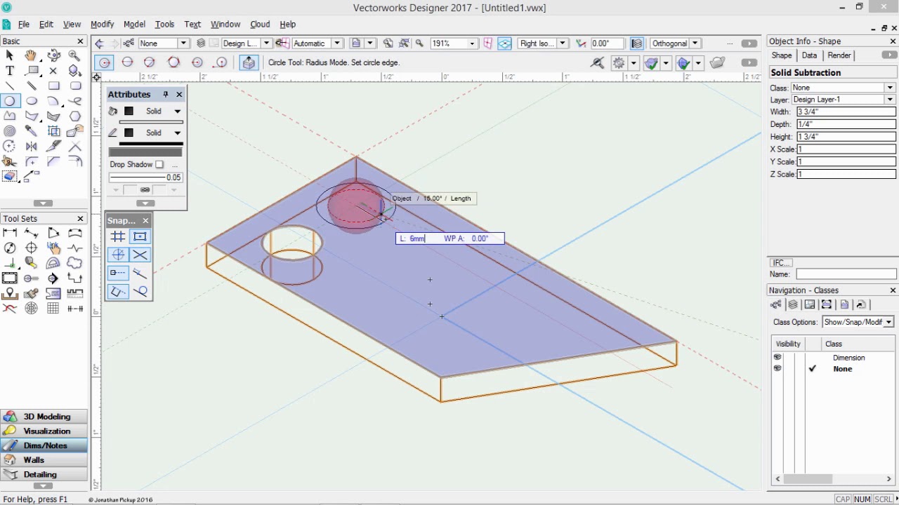 2017 Vectorworks Fundamentals 2017 Modeling A Bracket Youtube