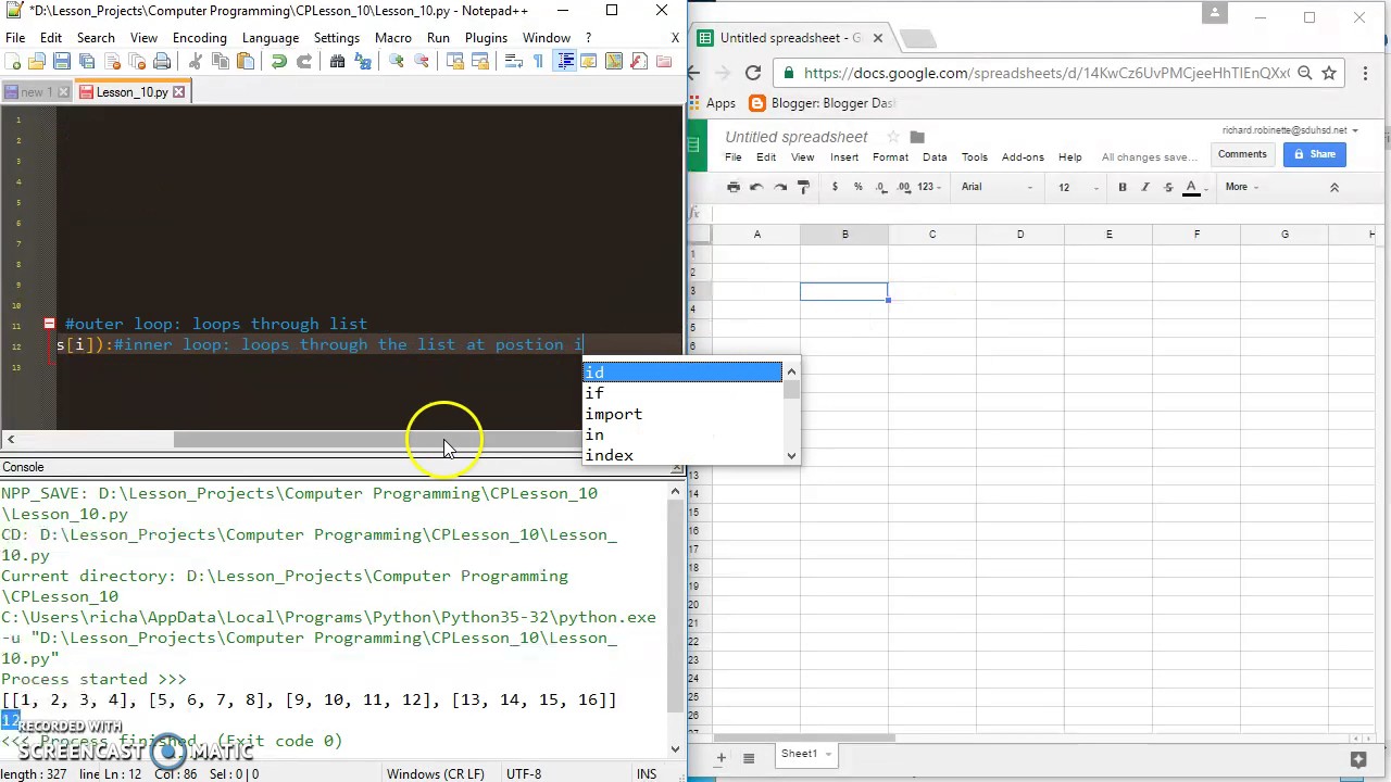 2d Lists In Python Youtube
