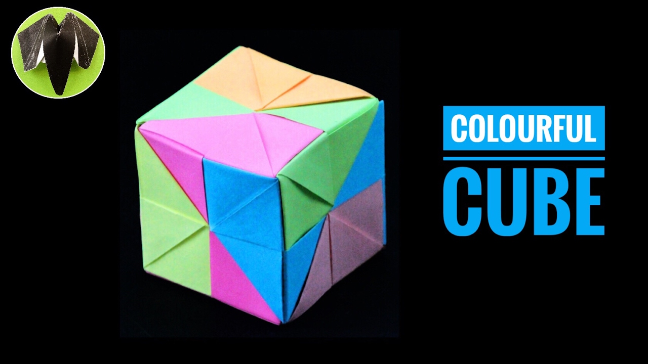 Colourful Cube Diy Modular Origami Tutorial By Paper Folds Youtube