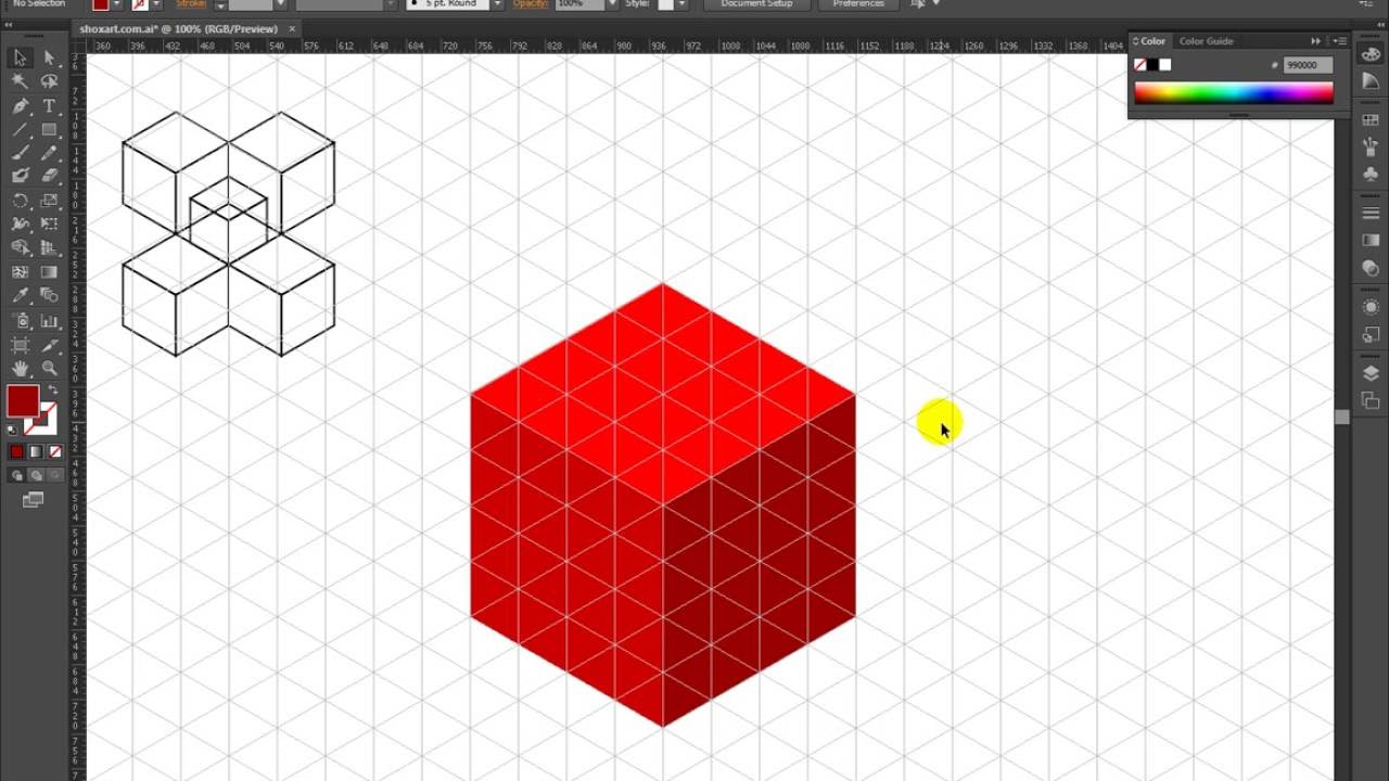 How To Draw Isometric Cube In Adobe Illustrator Tutorial 2 Youtube