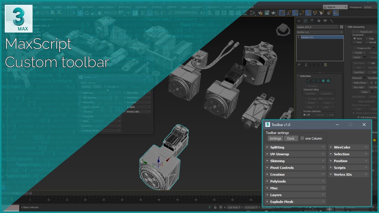 3ds Max Maxscript Custom Toolbar V2 Youtube