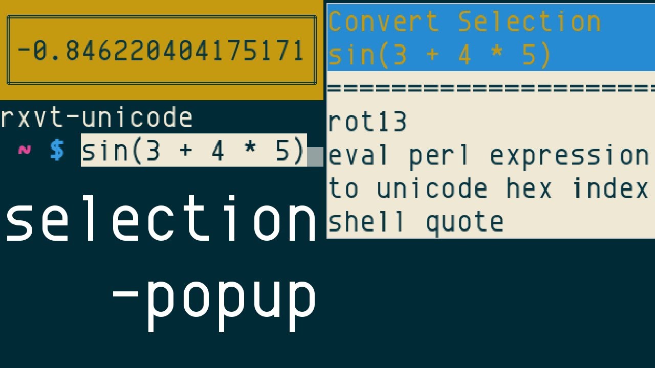 Rxvt Unicode Urxvt Selection Popup Extension Youtube