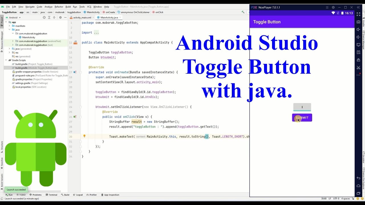 Android Studio Toggle Button With Java Android Studio Miracle Group