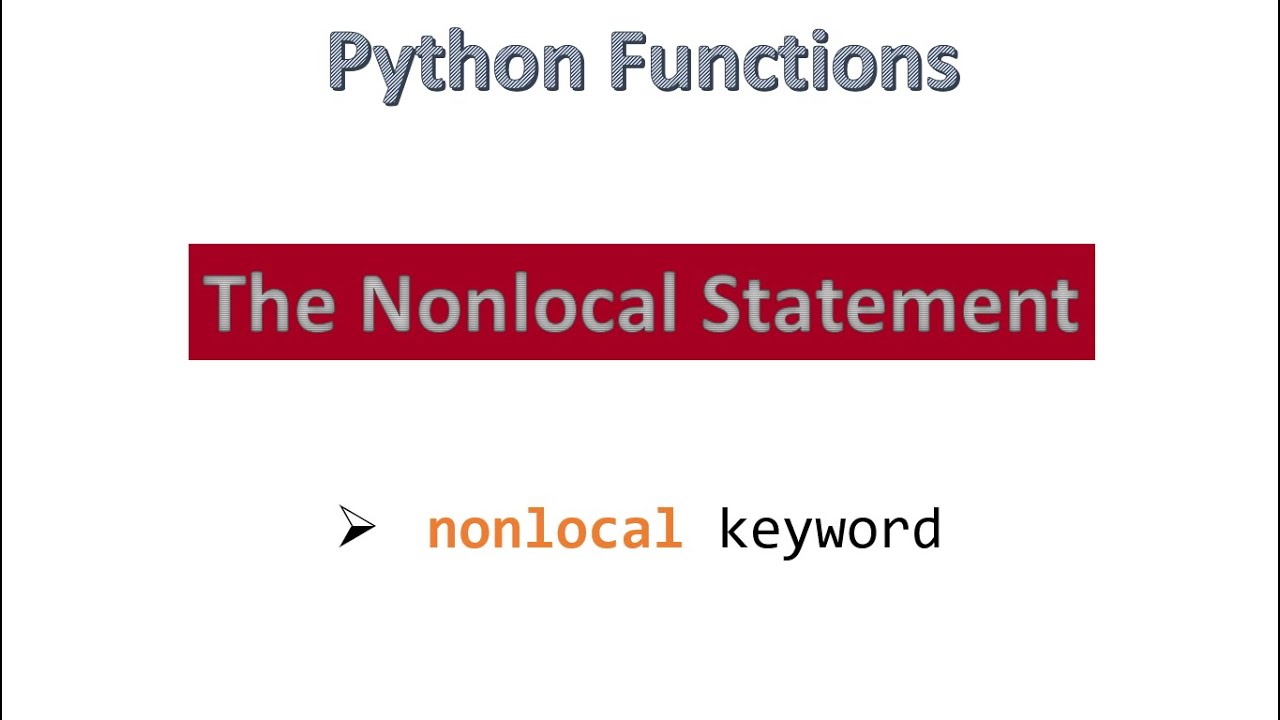 Nonlocal Statement Python Hindi Youtube