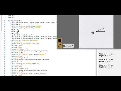 Solving Asa Triangles Python Vexcodevr Youtube