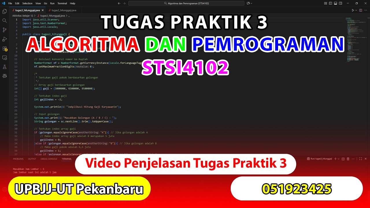 Tugas Praktik 3 Ut Algoritma Dan Pemrograman Stsi4102 Youtube