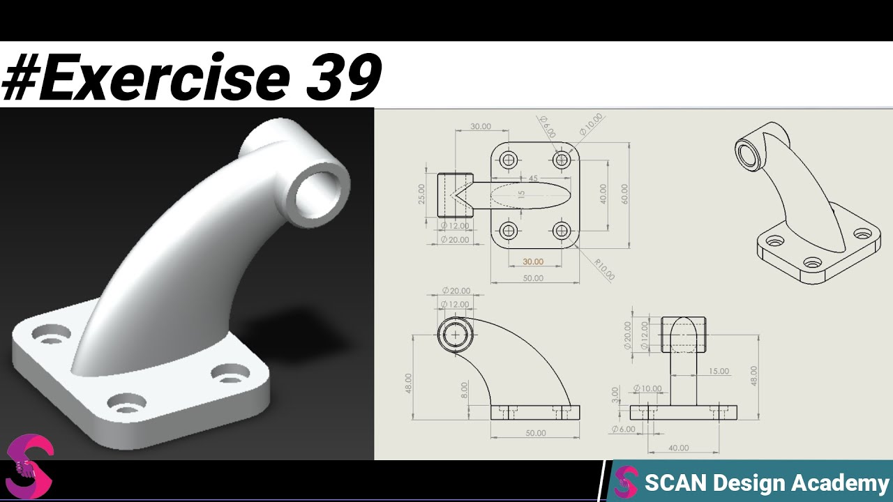 Solidworks Tutorial Exercise 39 Solidworks Beginners Youtube