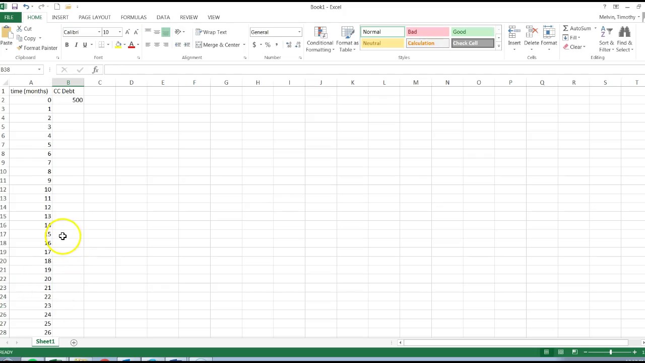 Entering A Recursive Sequence In Excel Youtube