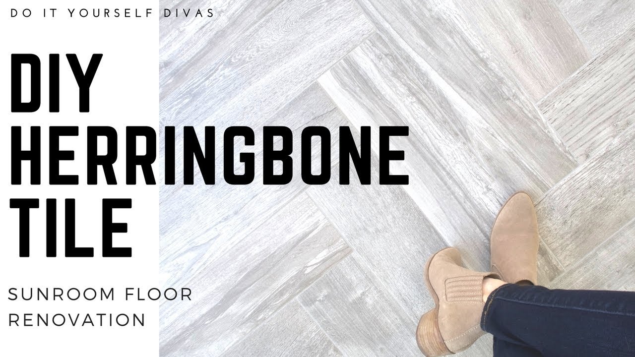 Diy Herringbone Tile Floor Start To Finish Youtube