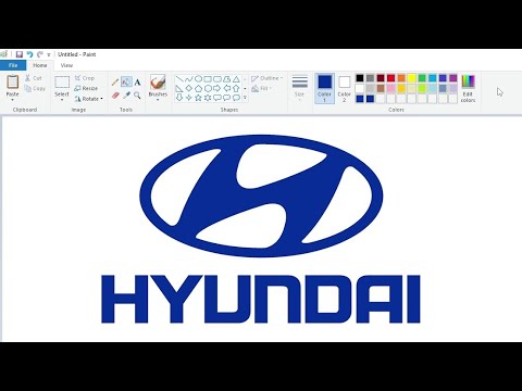 How To Draw Hyundai Logo In Ms Paint Easy Step By Step Drawing 현대