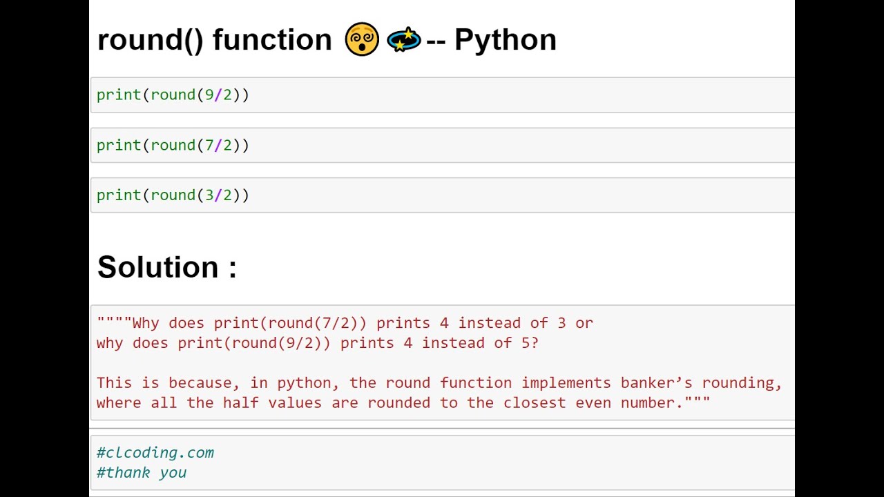 Day 105 Round Function ёяш танёятл Python Youtube