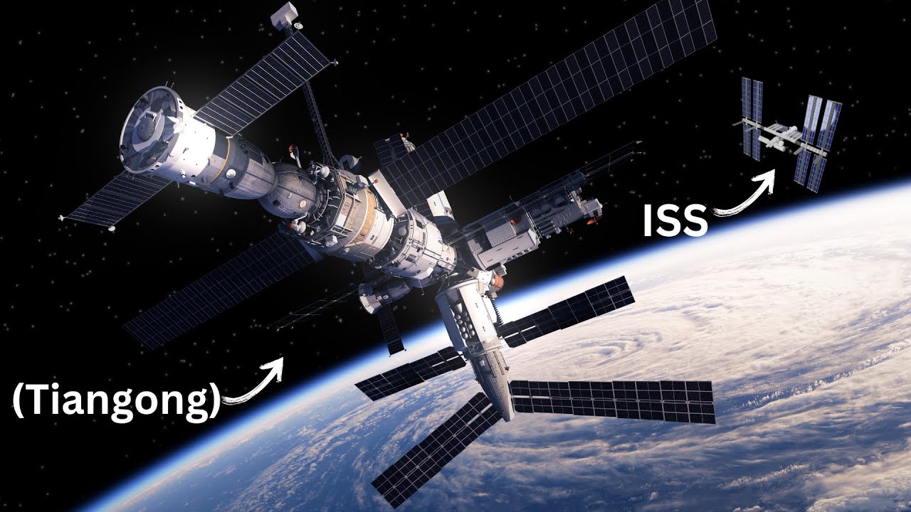 Chinese Space Station Tiangong Nasa Iss Comparison Youtube