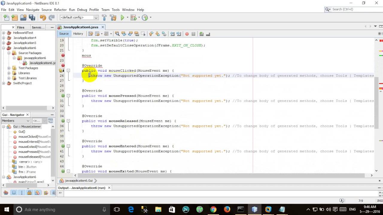 Java Mouselistener Interface Youtube