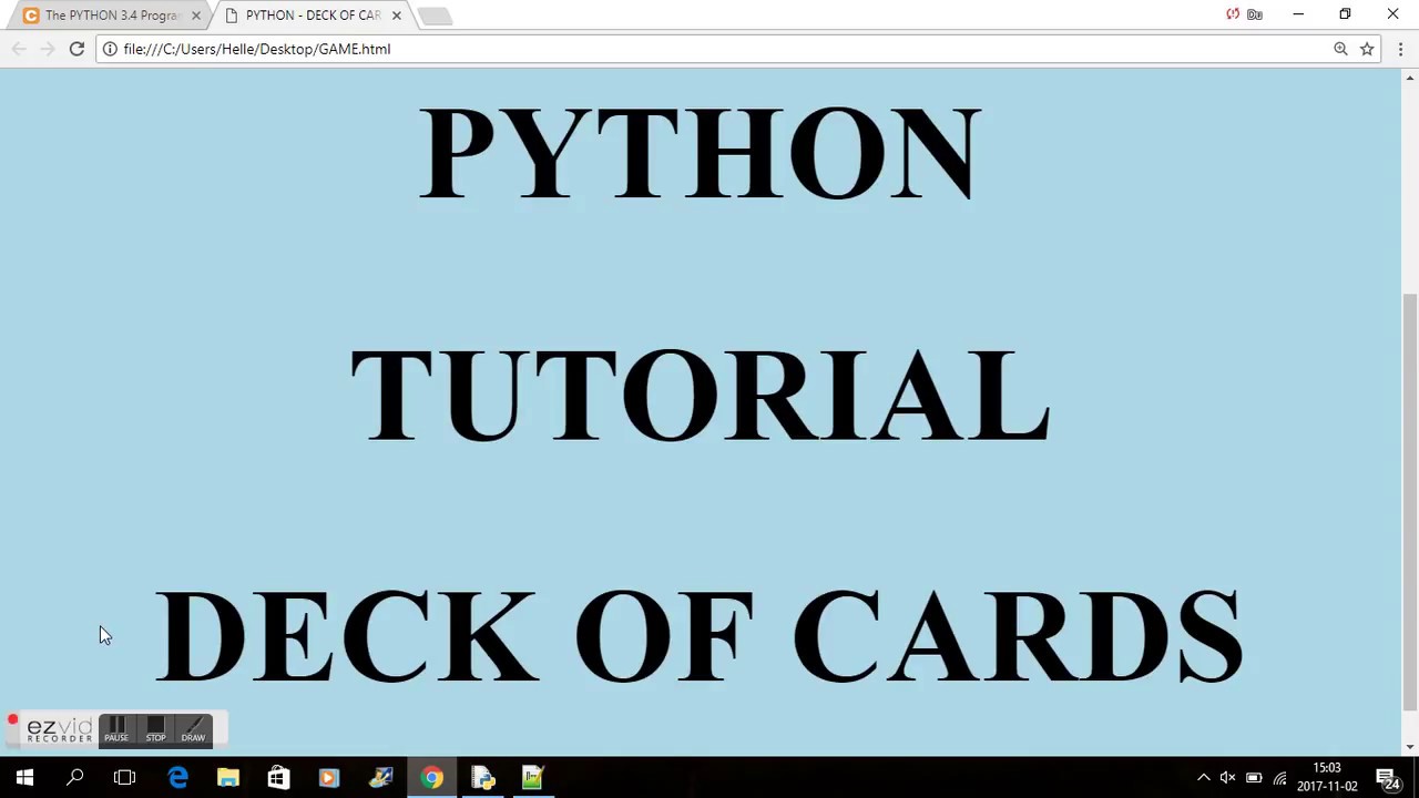 Python Deck Of Cards Youtube