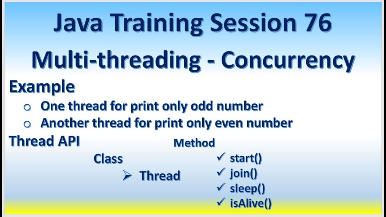 Java Training Session 76 Multi Threading Concurrency Example Of