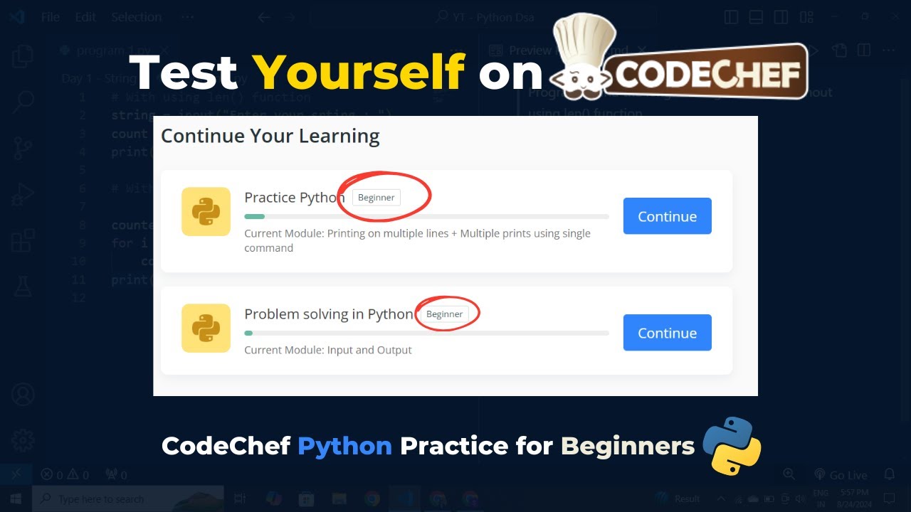 Solve This Basic Python Problem And Test Your Skills Codechef Youtube