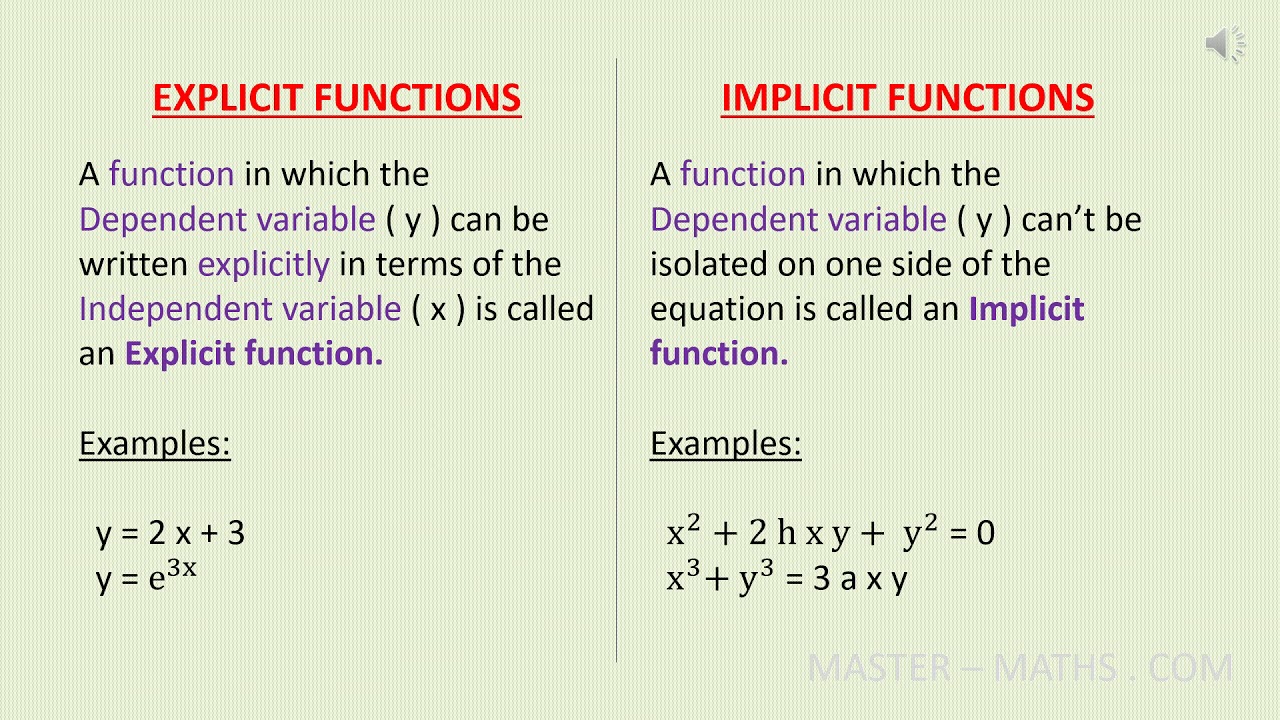 Explicit Differentiation