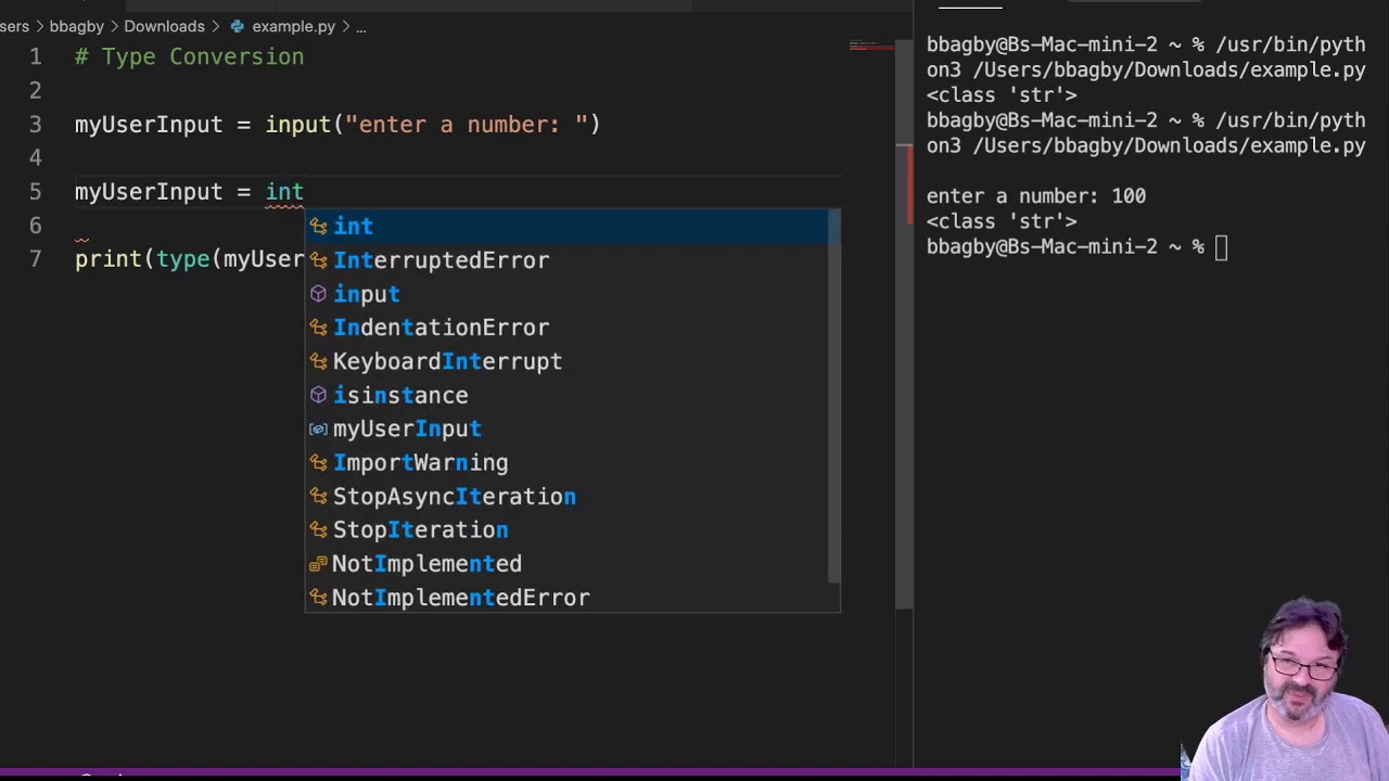 Type Conversion Python Youtube